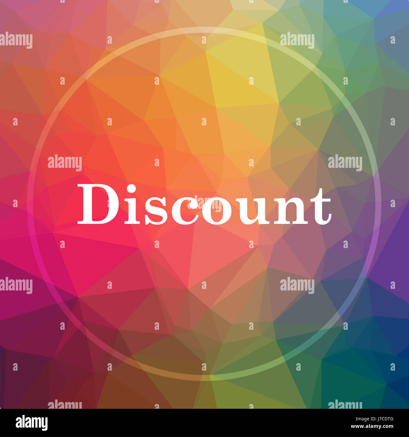 Discount icon. Discount website button on low poly background Stock ...