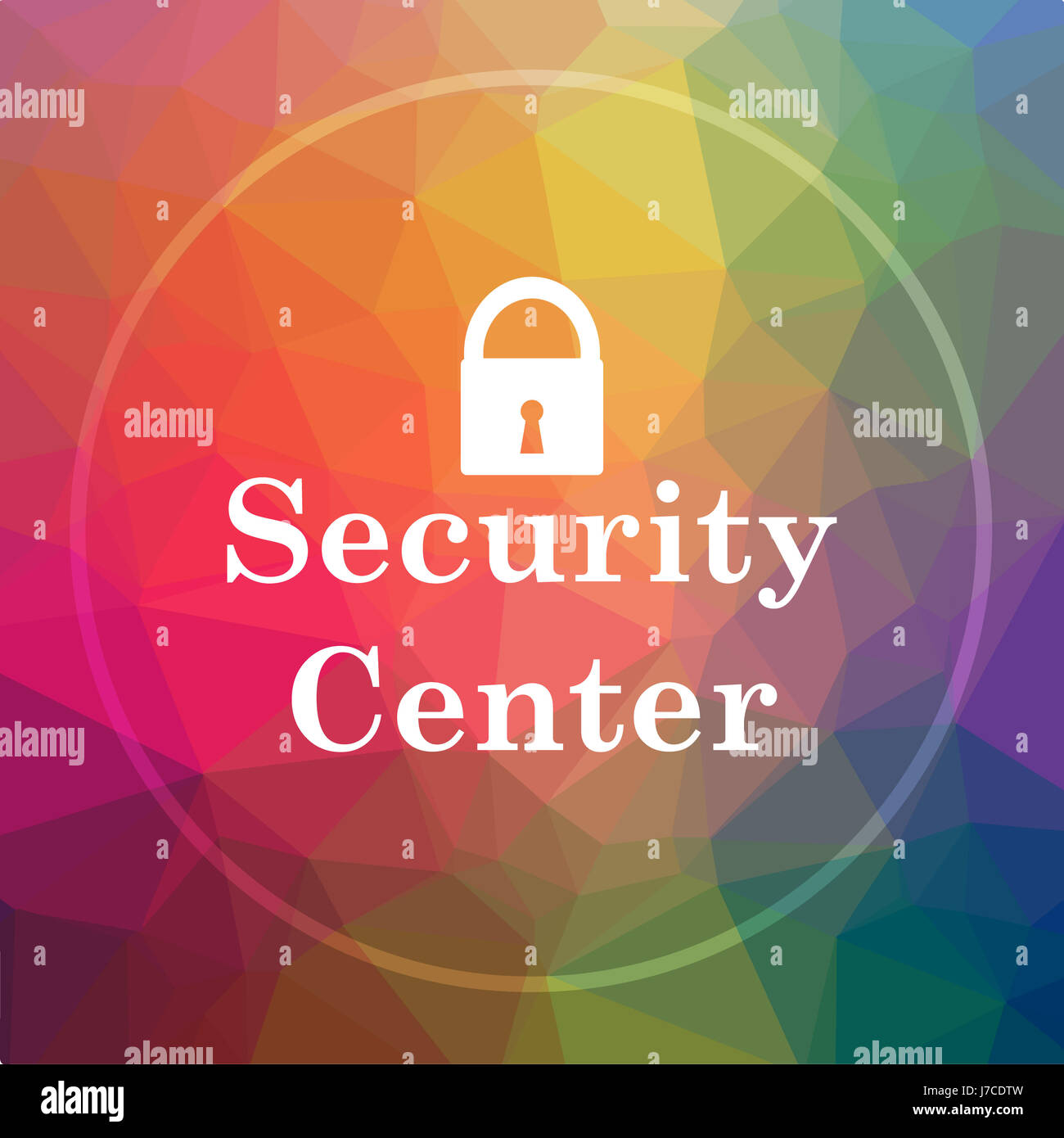 Security center icon. Security center website button on low poly ...