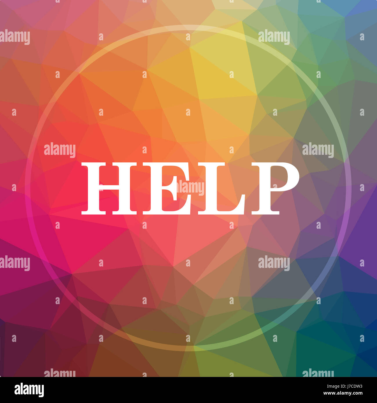 Help icon. Help website button on low poly background Stock Photo - Alamy