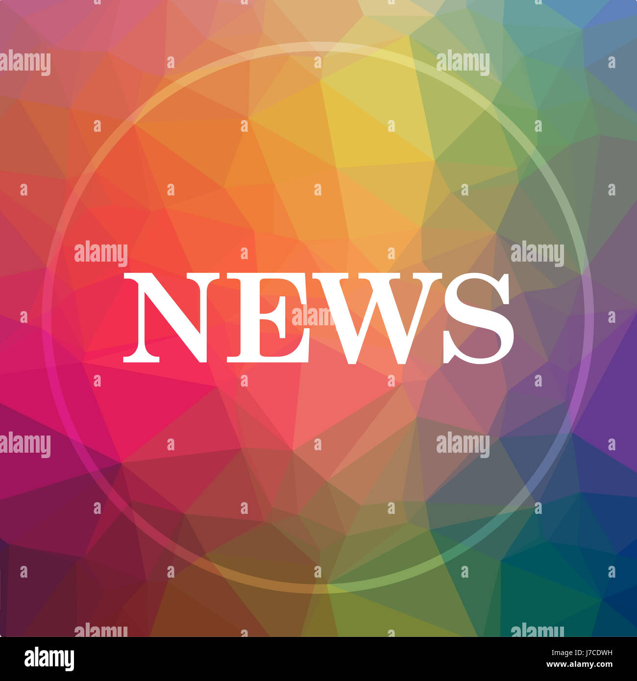 News icon. News website button on low poly background Stock Photo - Alamy