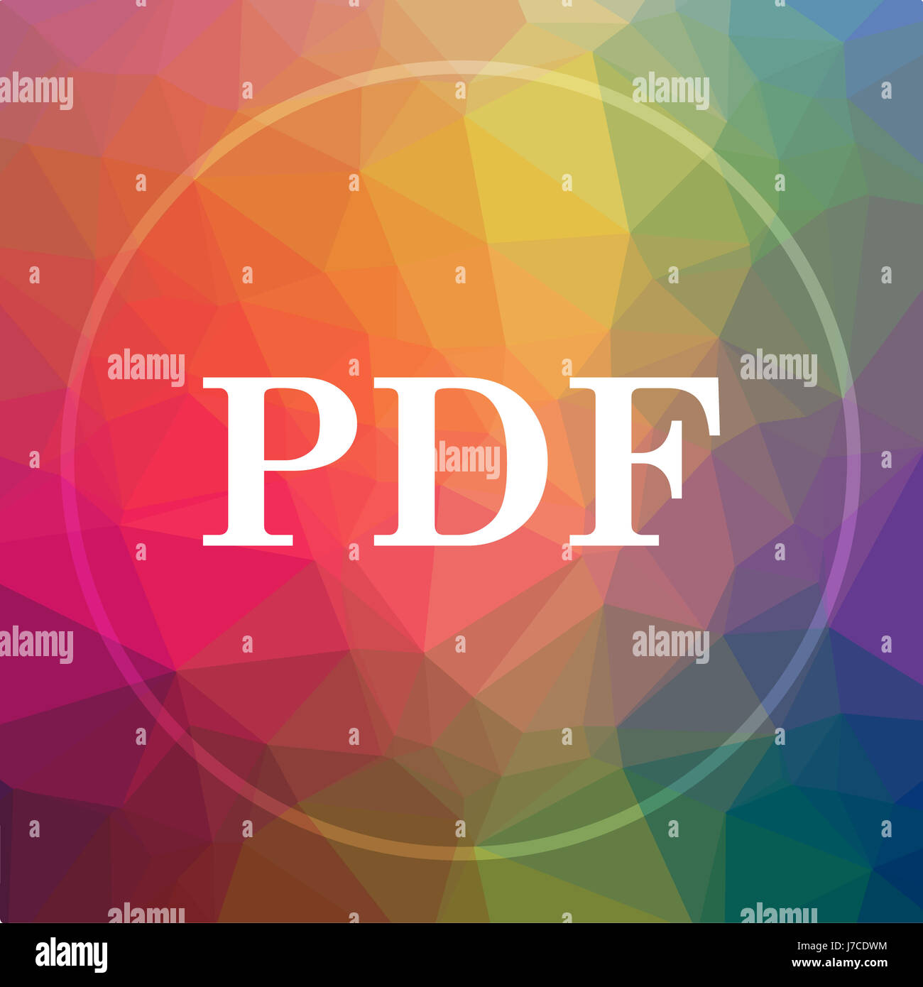 PDF icon. PDF website button on low poly background Stock Photo - Alamy