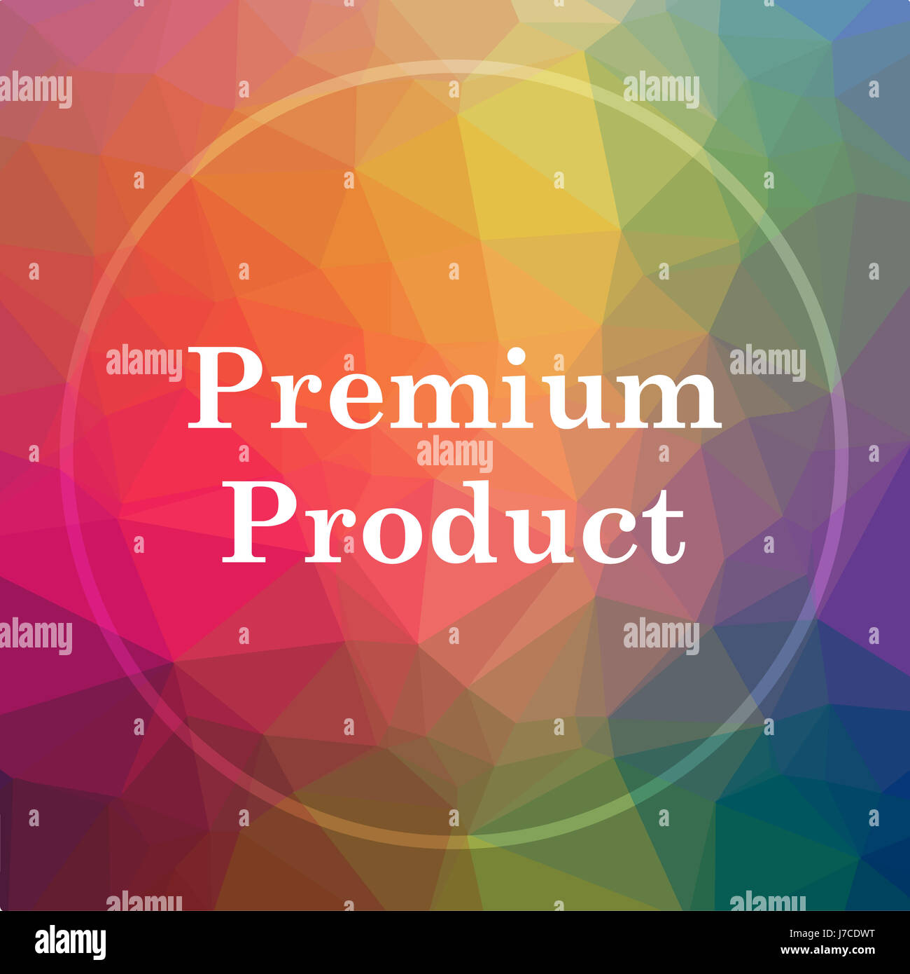 Premium product icon. Premium product website button on low poly ...