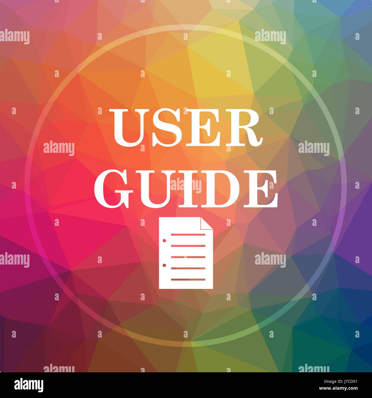 User guide icon. User guide website button on low poly background Stock ...