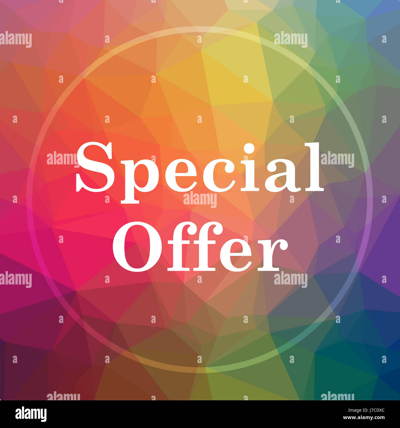 Special offer icon. Special offer website button on low poly background ...