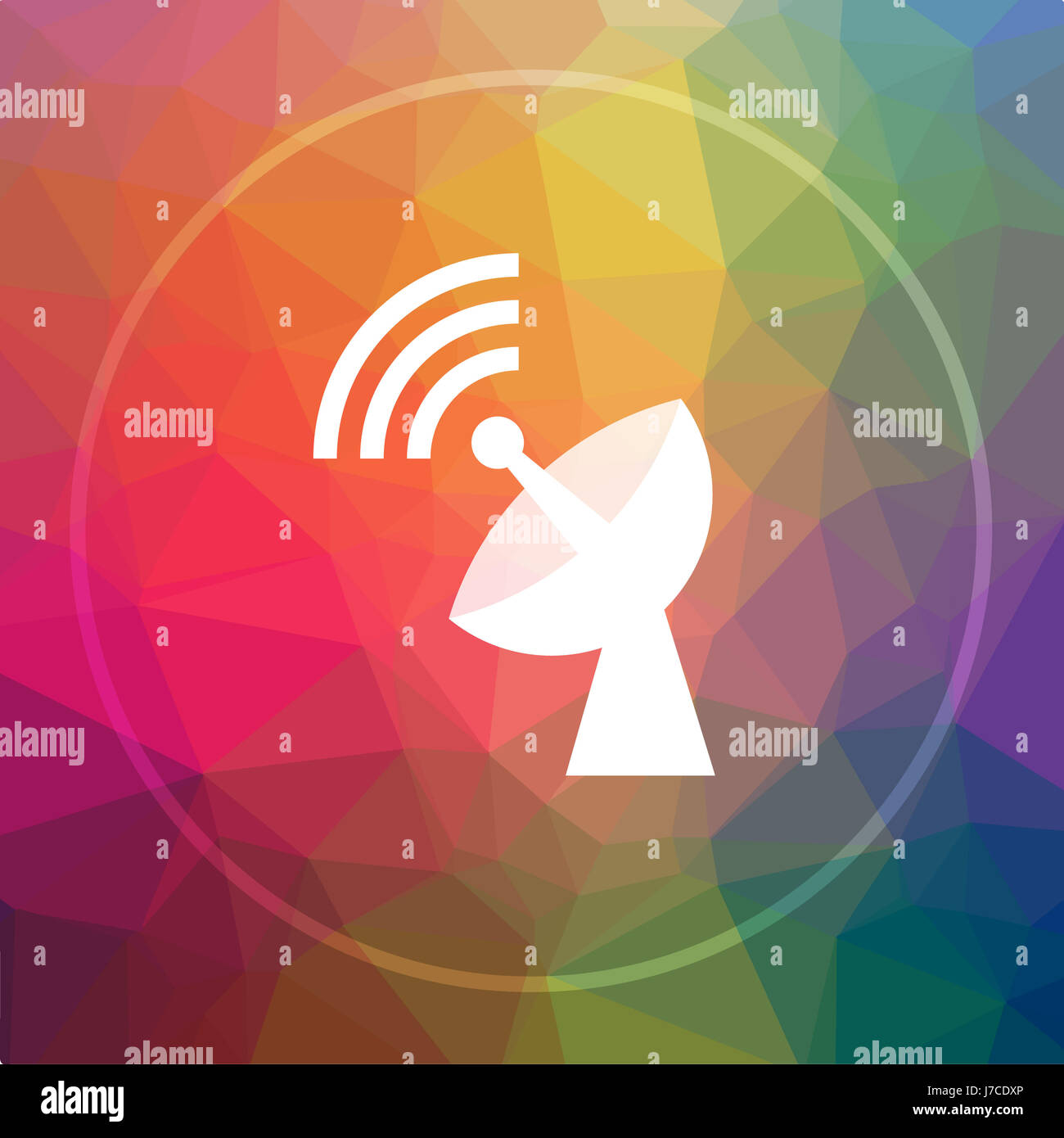 Wireless antenna icon. Wireless antenna website button on low poly ...