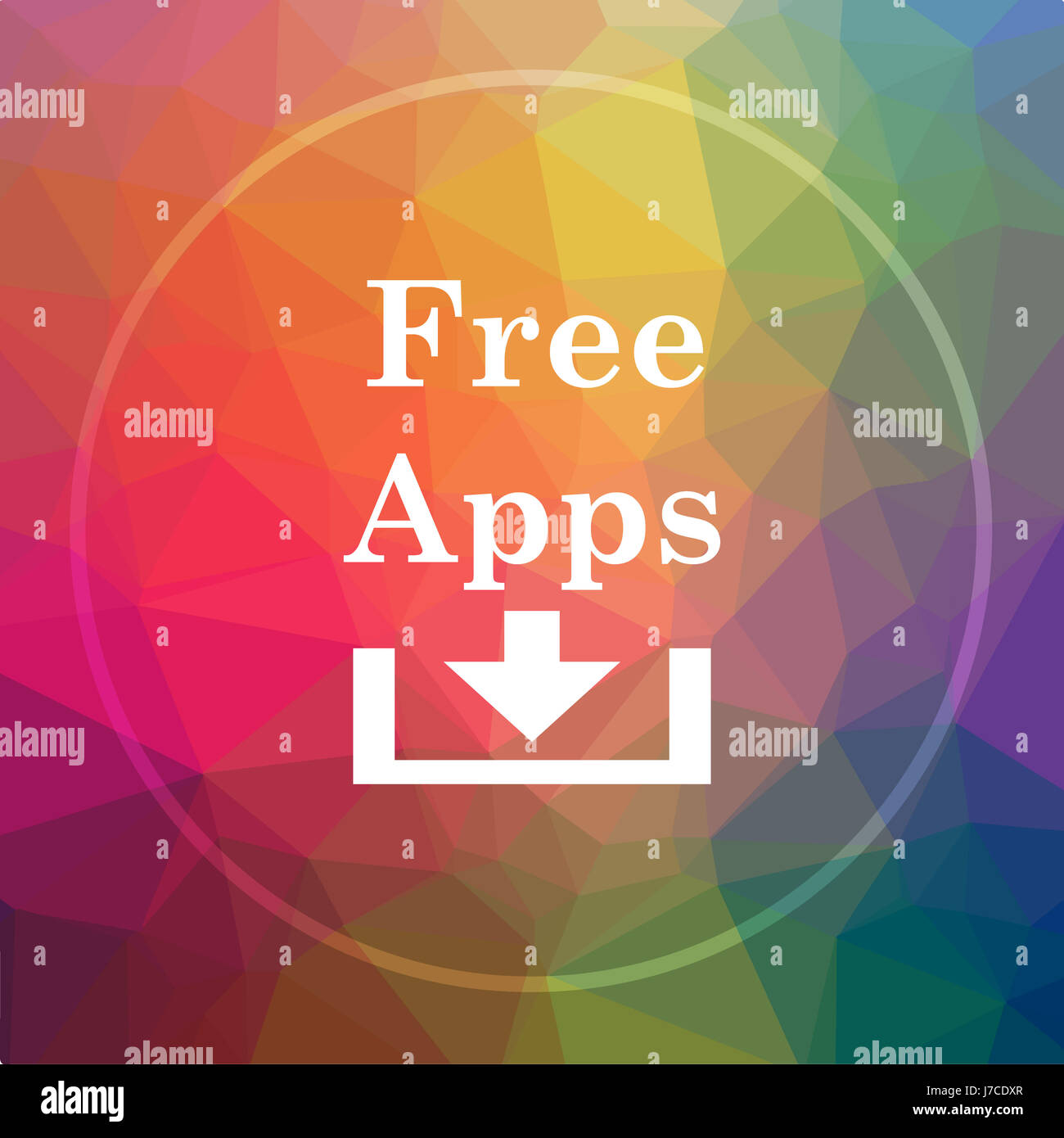 Free apps icon. Free apps website button on low poly background Stock ...