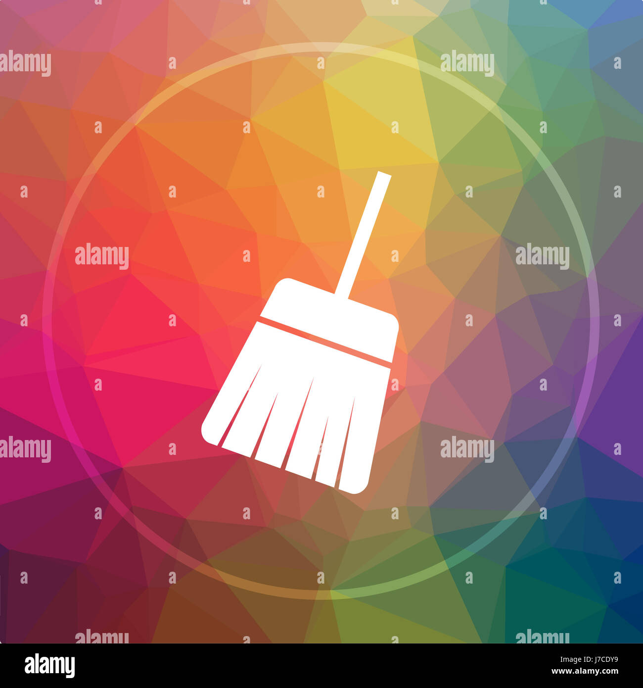 Sweep icon. Sweep website button on low poly background Stock Photo - Alamy