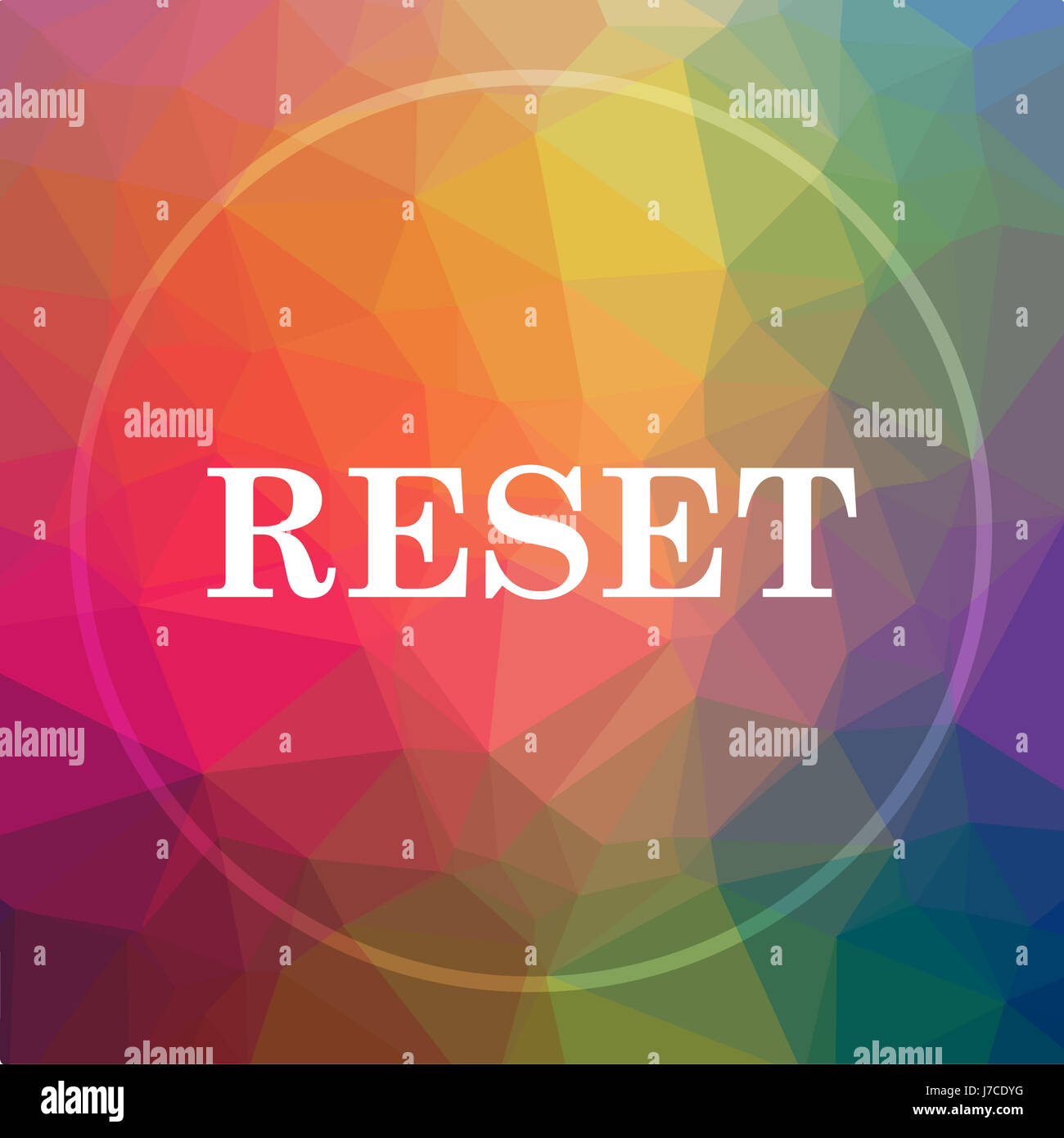 Reset icon. Reset website button on low poly background Stock Photo - Alamy
