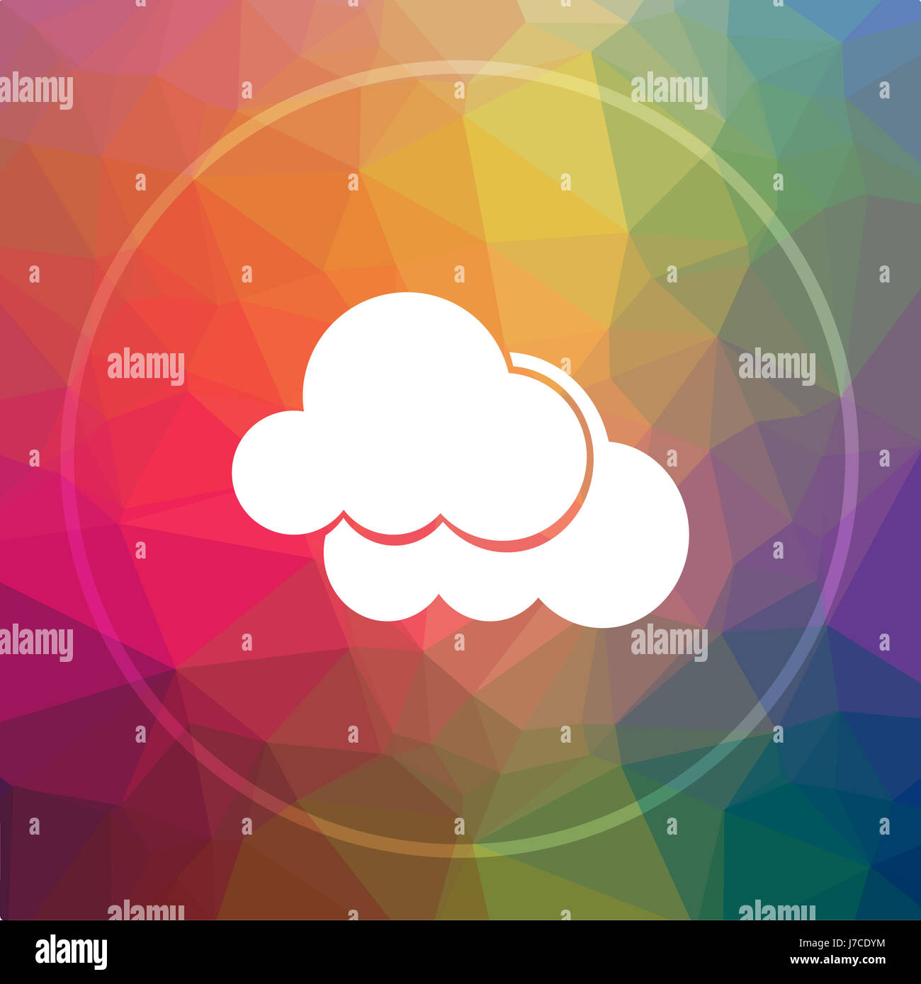 Clouds icon. Clouds website button on low poly background Stock Photo ...