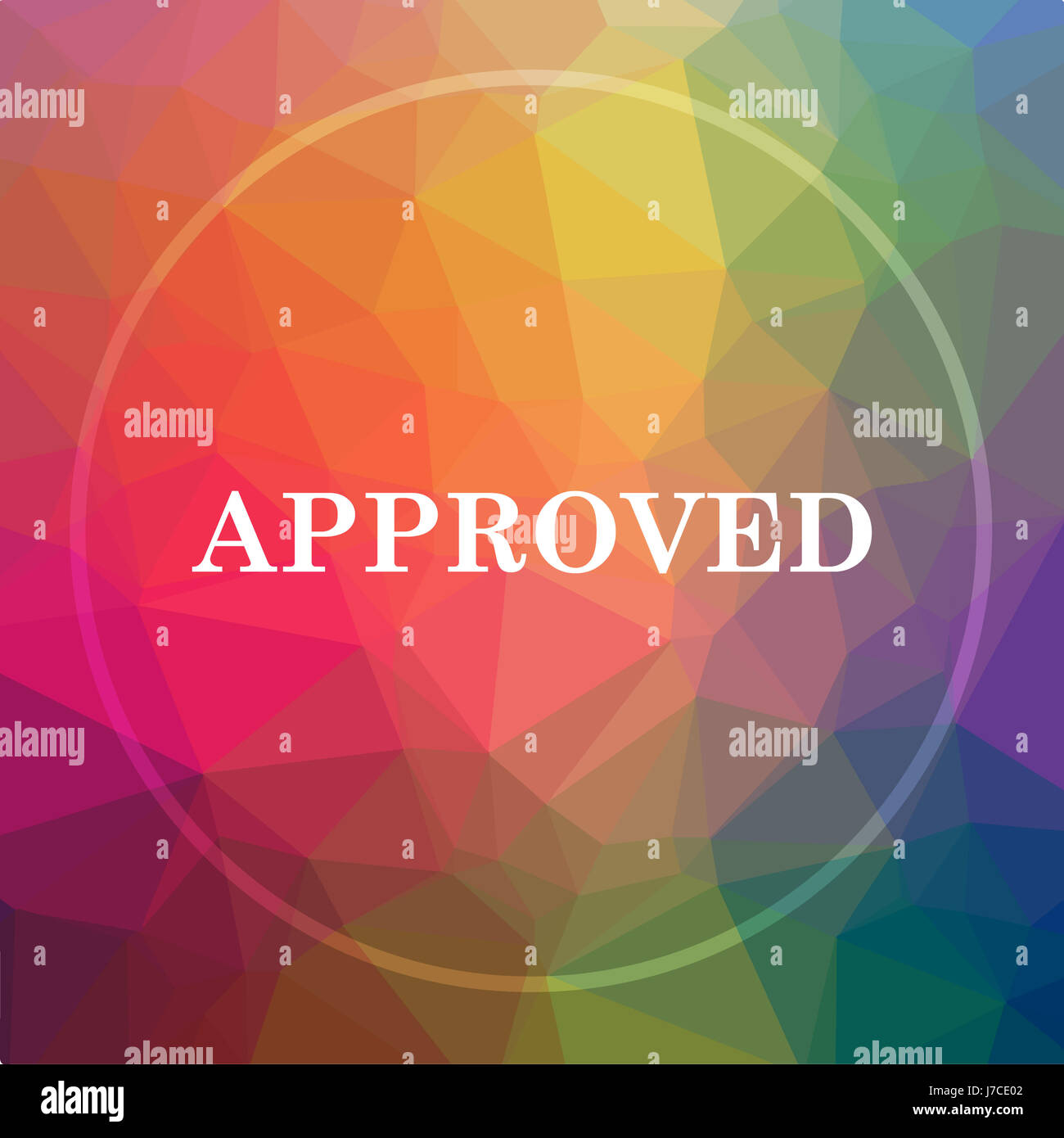 Approved icon. Approved website button on low poly background Stock ...