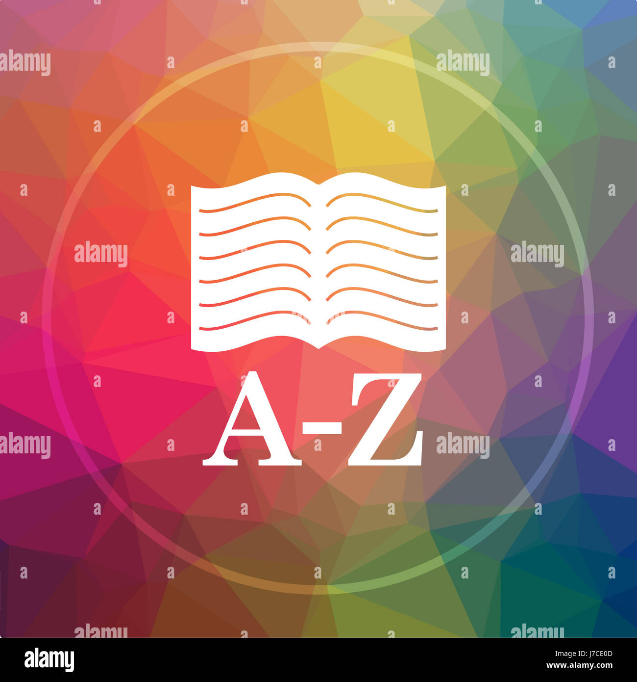 A-Z book icon. A-Z book website button on low poly background Stock ...