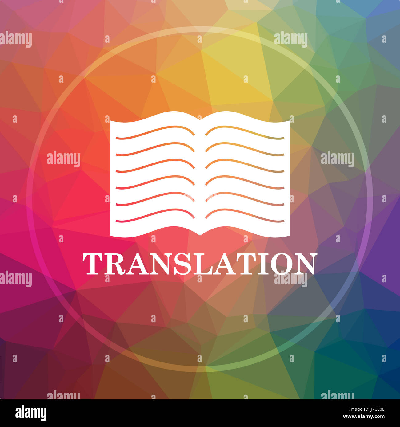 Translation book icon. Translation book website button on low poly ...