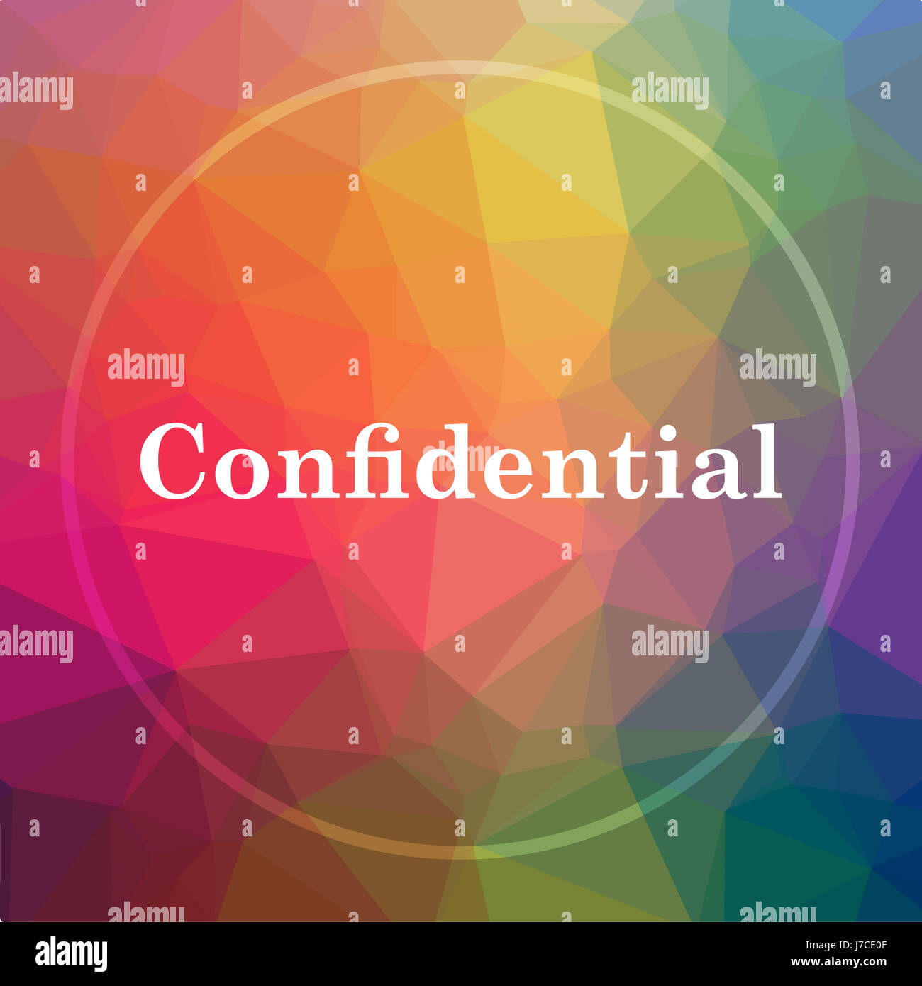 Confidential icon. Confidential website button on low poly background ...