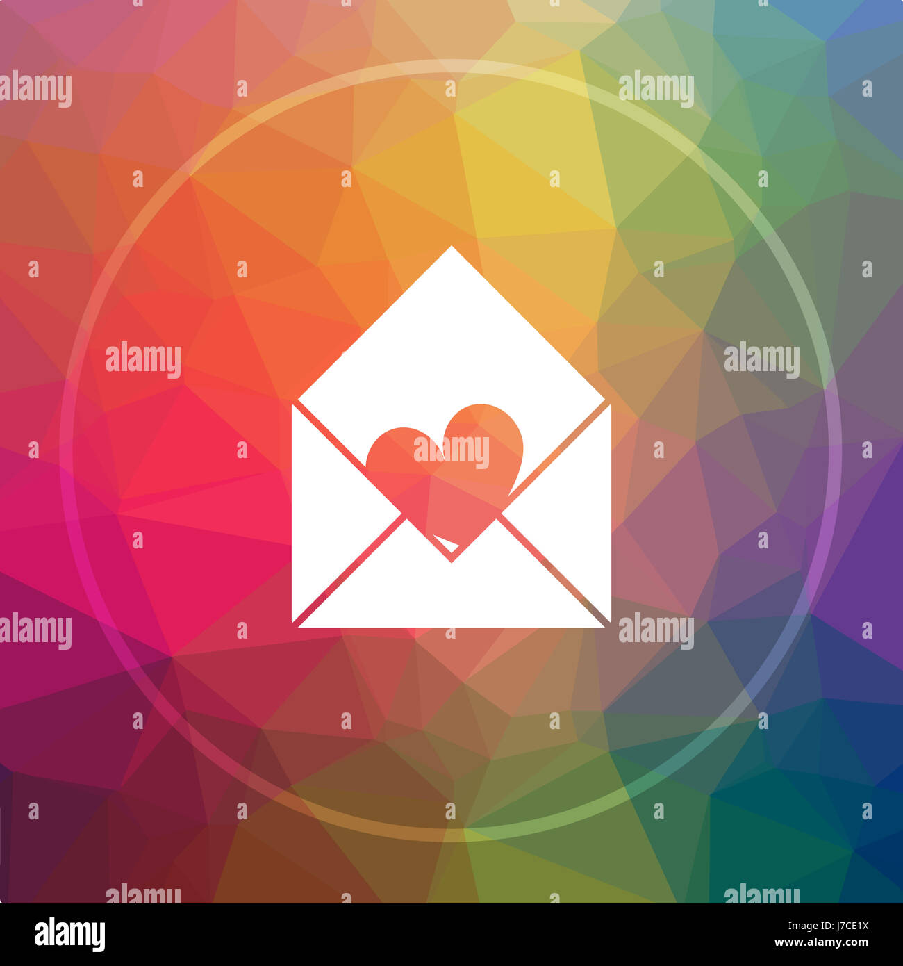 Send love icon. Send love website button on low poly background Stock ...