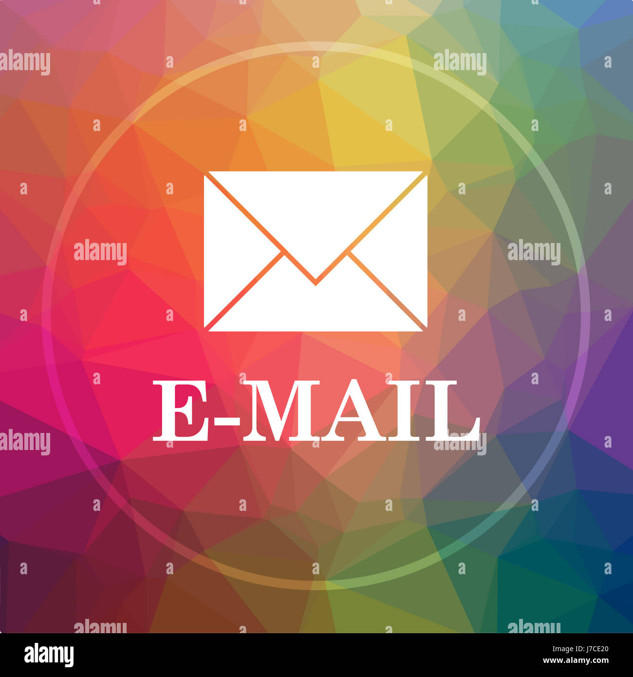E-mail icon. E-mail website button on low poly background Stock Photo ...