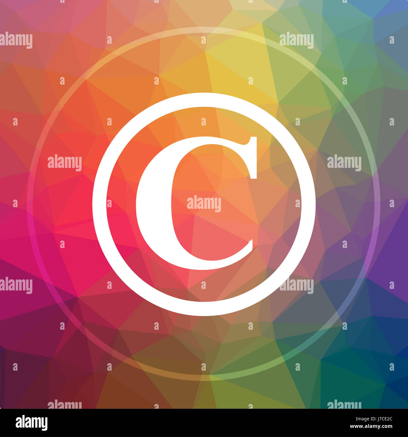 Copyright icon. Copyright website button on low poly background Stock ...