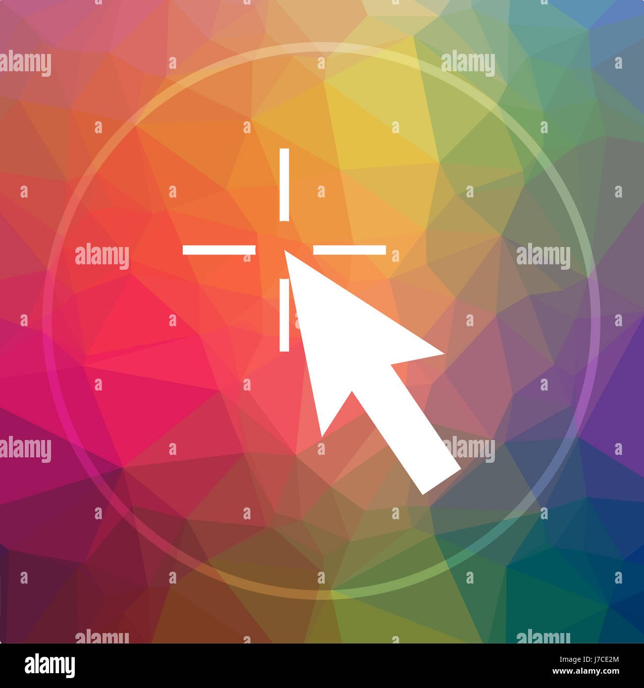 Click here icon. Click here website button on low poly background Stock ...