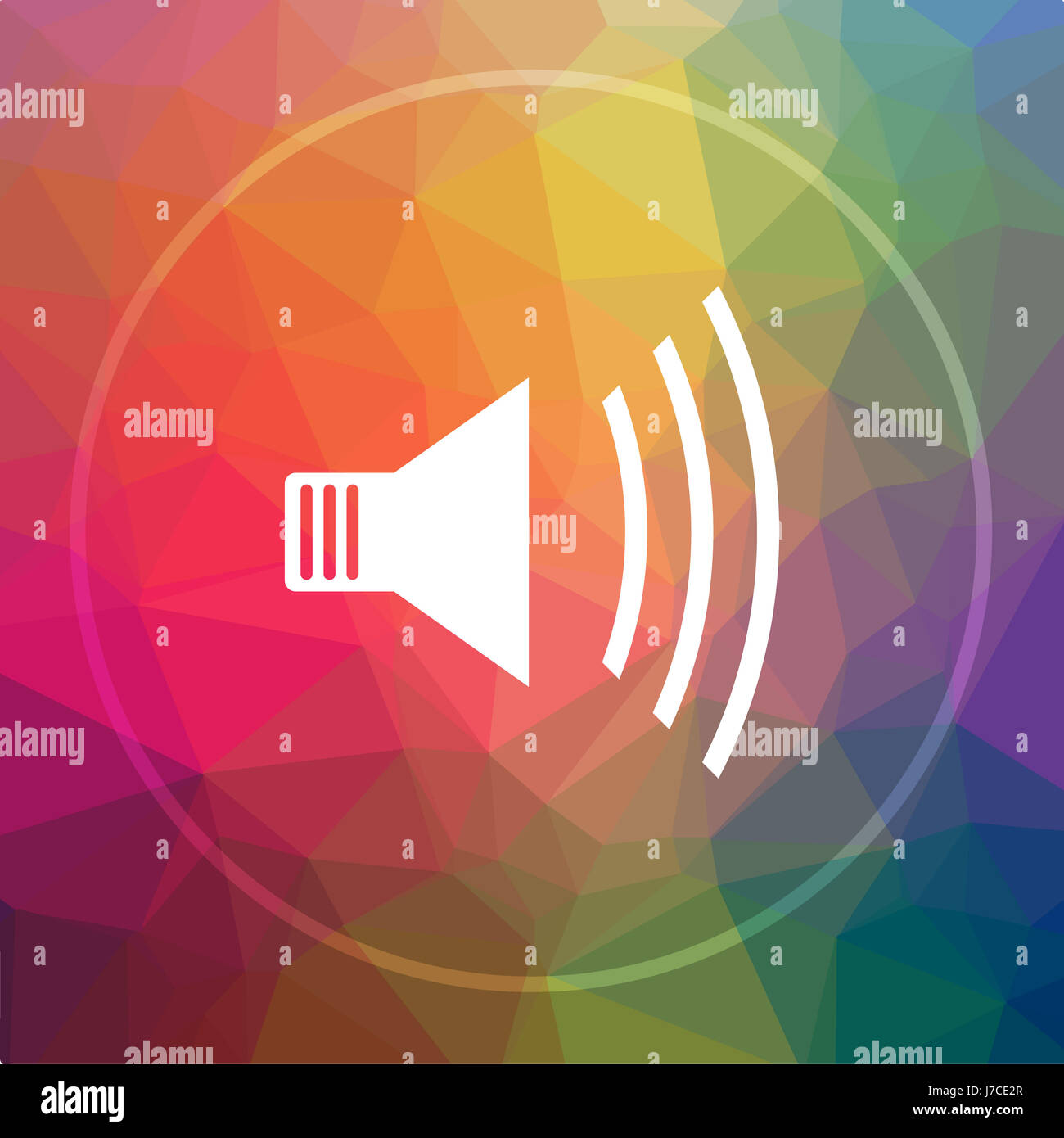 Speaker icon. Speaker website button on low poly background Stock Photo ...