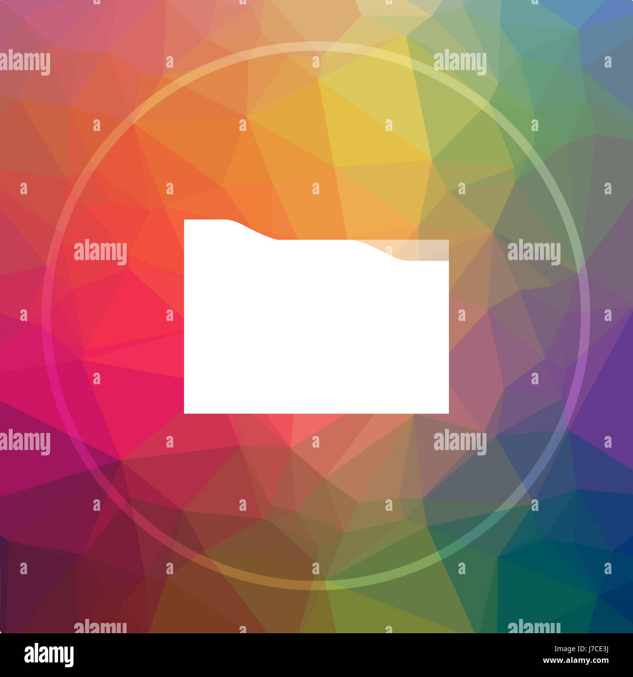 Folder icon. Folder website button on low poly background Stock Photo ...