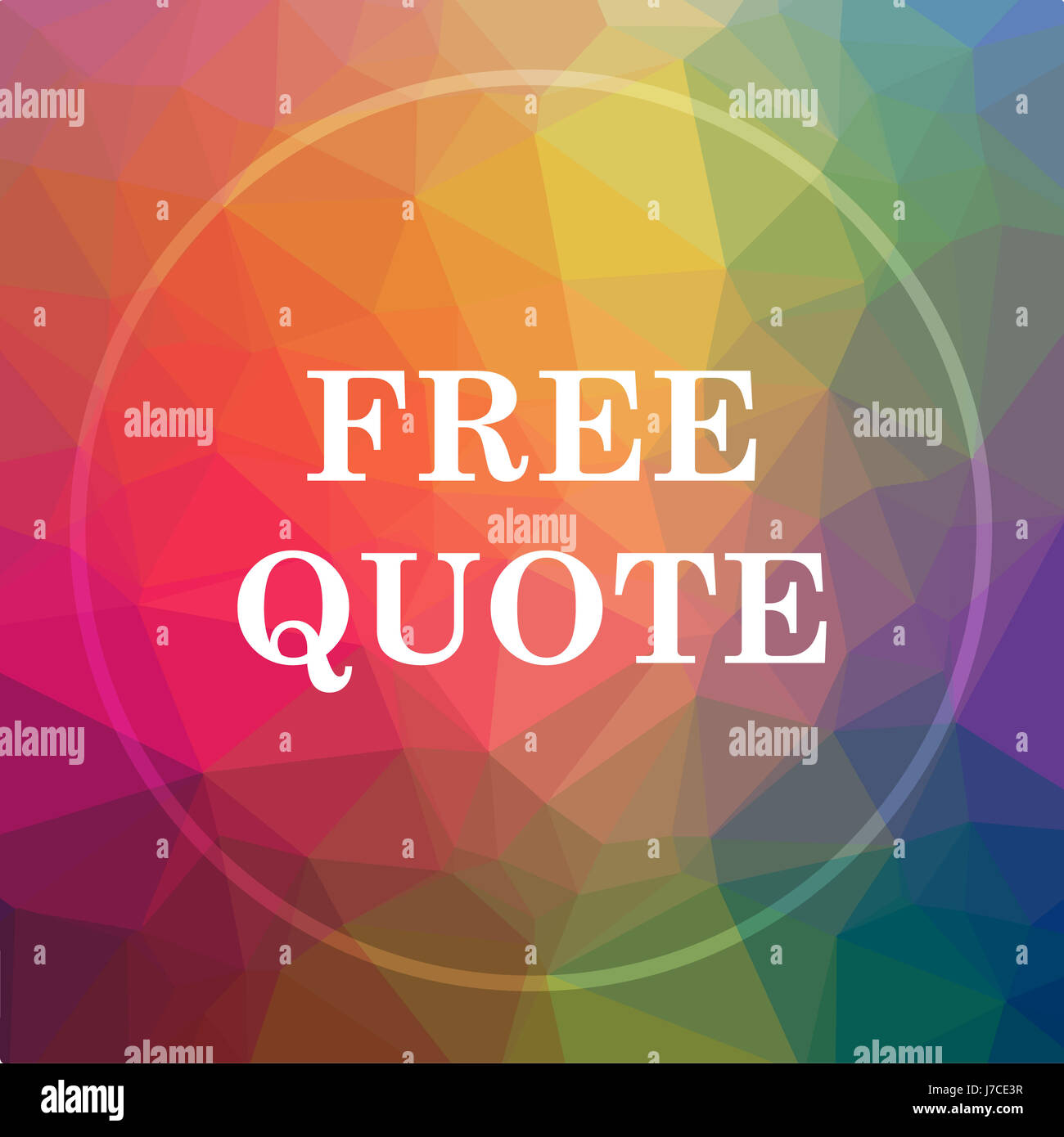 Free quote icon. Free quote website button on low poly background Stock ...
