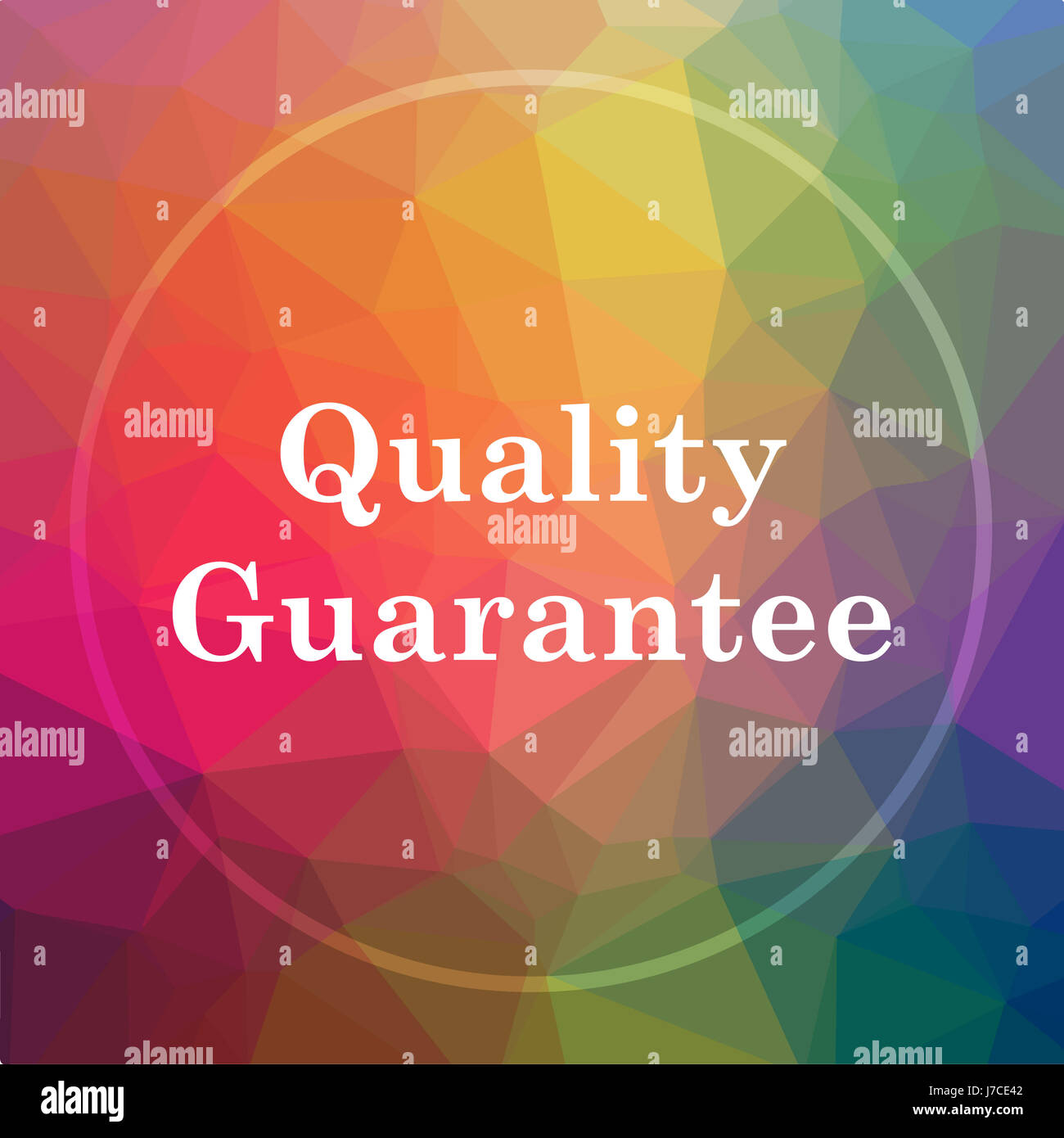 Quality guarantee icon. Quality guarantee website button on low poly ...