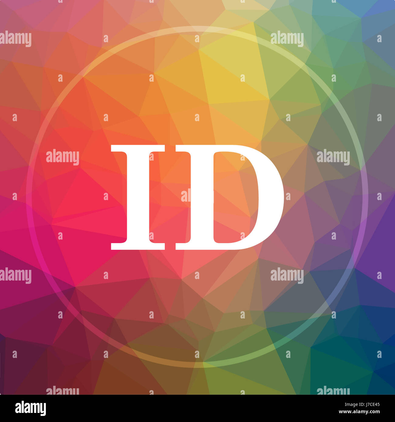 ID icon. ID website button on low poly background Stock Photo - Alamy