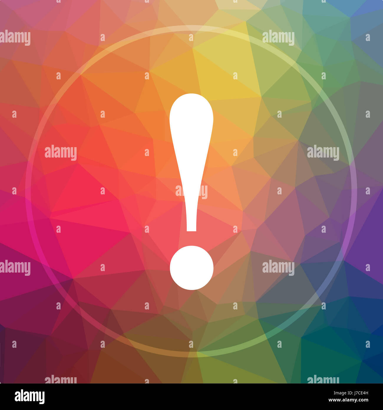 Attention icon. Attention website button on low poly background Stock ...