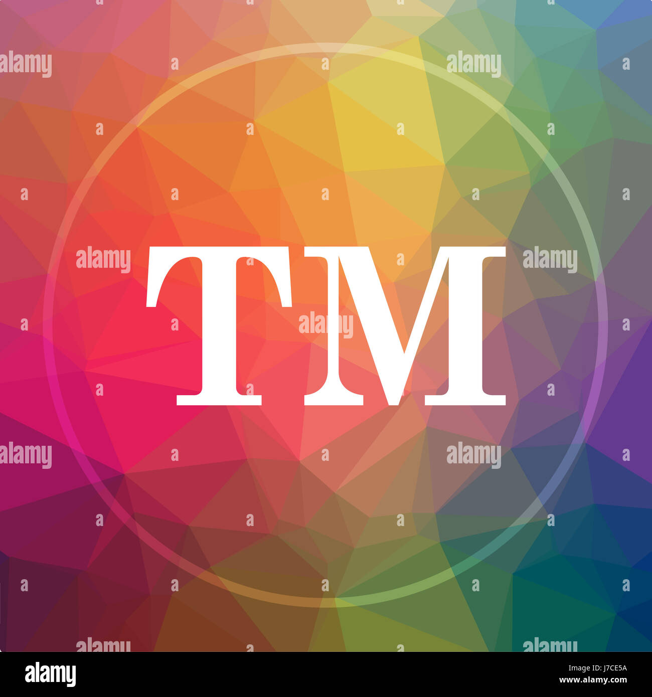 Trade mark icon. Trade mark website button on low poly background Stock ...
