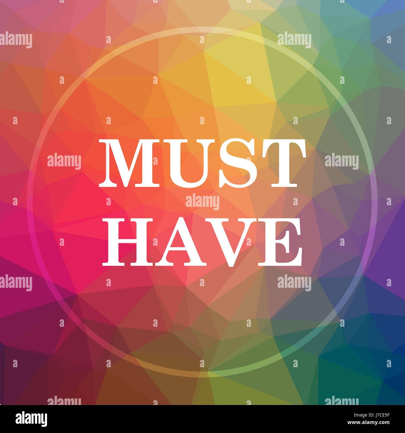 Must have icon. Must have website button on low poly background Stock ...