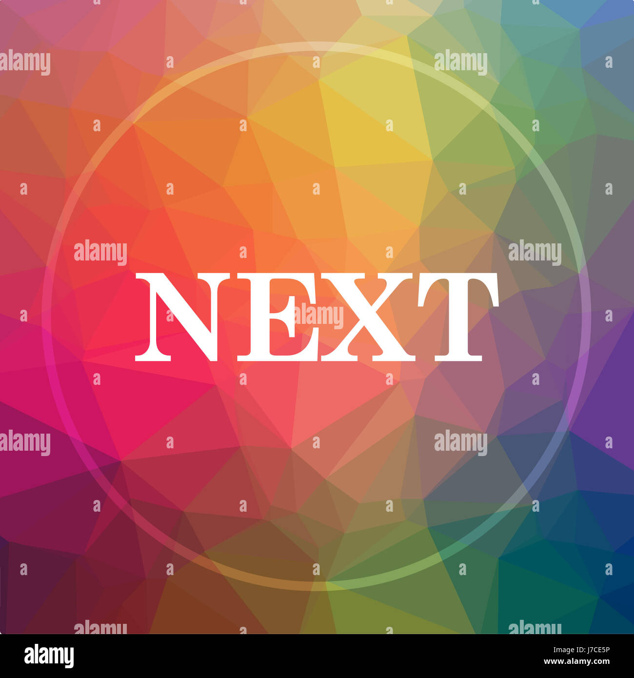 Next icon. Next website button on low poly background Stock Photo - Alamy