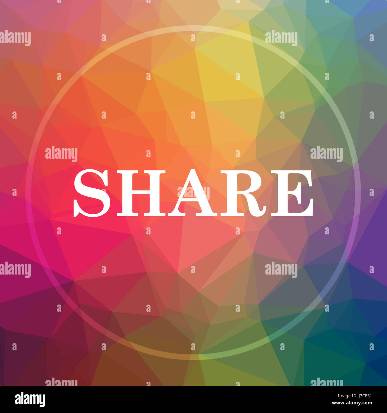 Share icon. Share website button on low poly background Stock Photo - Alamy