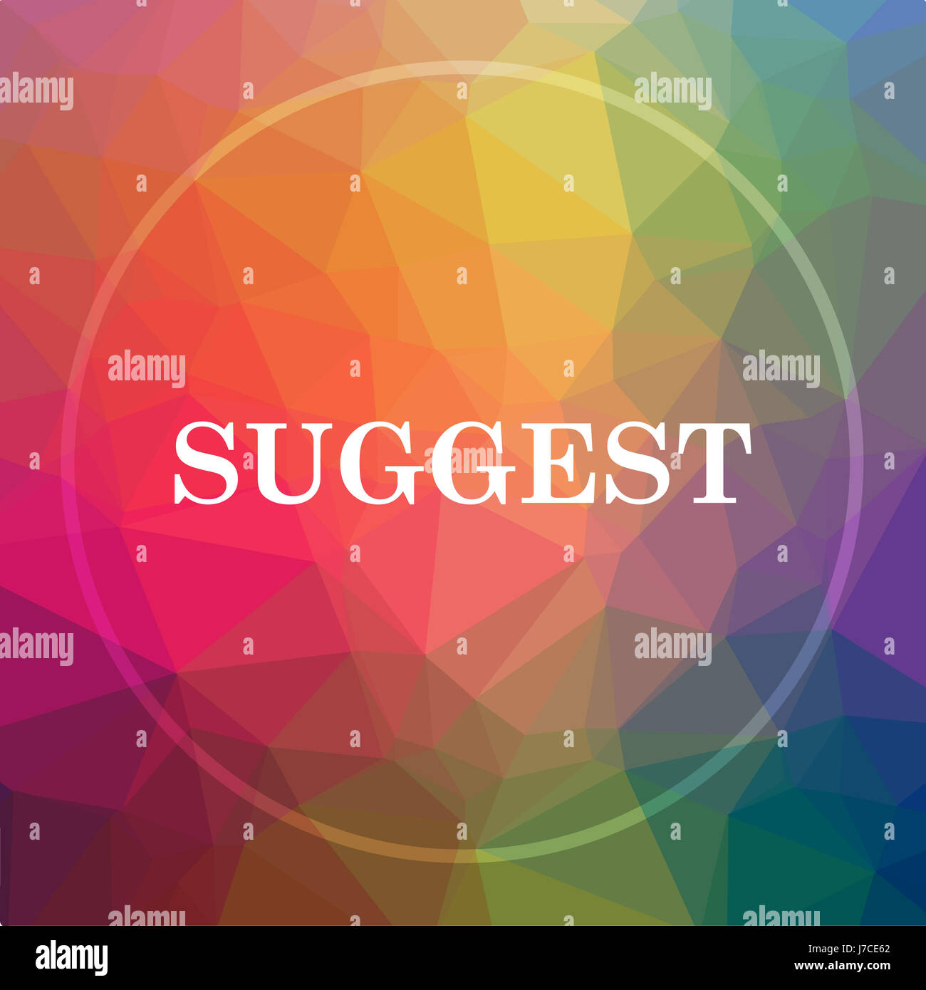 Suggest icon. Suggest website button on low poly background Stock Photo ...