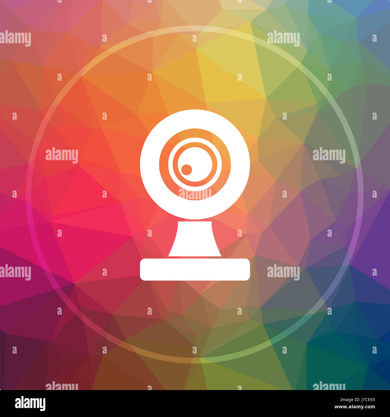 Webcam icon. Webcam website button on low poly background Stock Photo ...