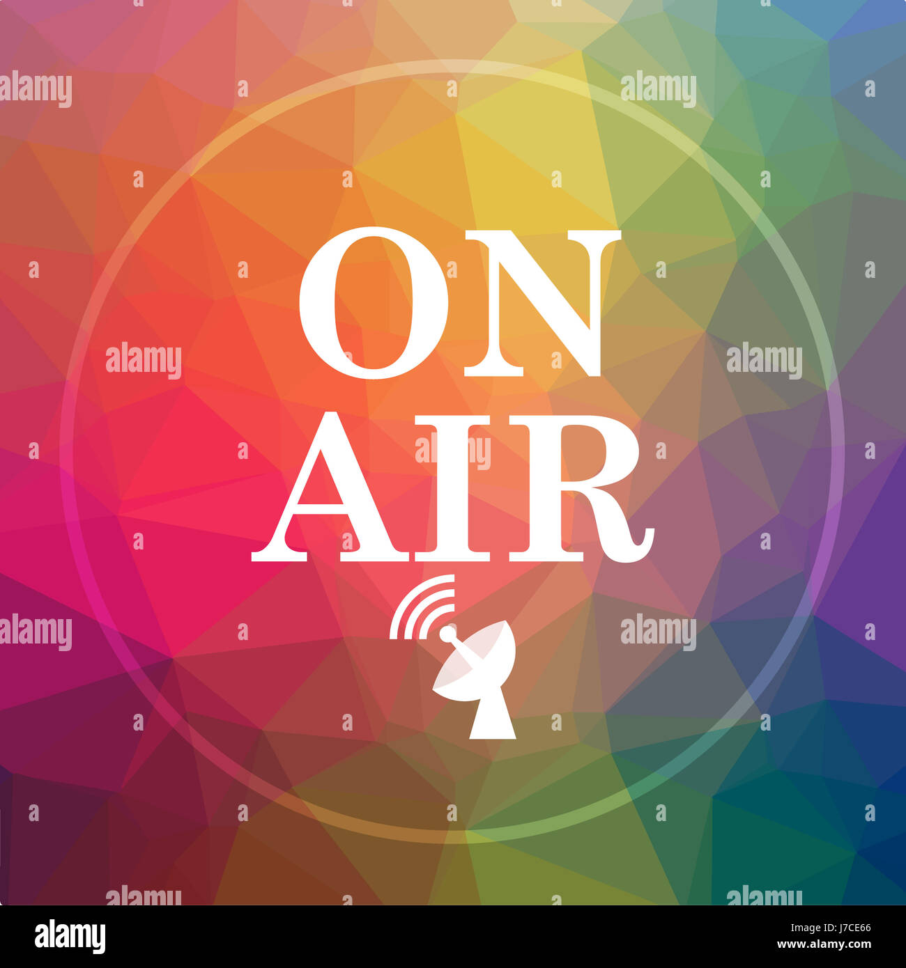 On air icon. On air website button on low poly background Stock Photo ...