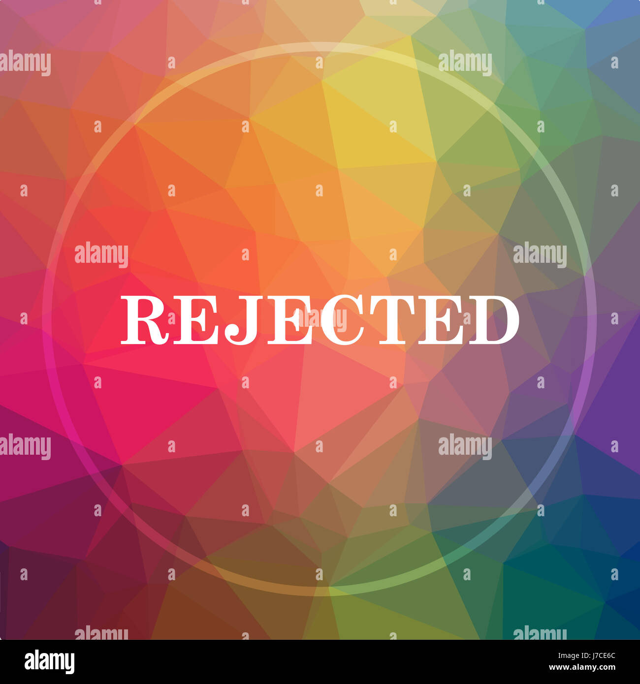 Rejected icon. Rejected website button on low poly background Stock ...