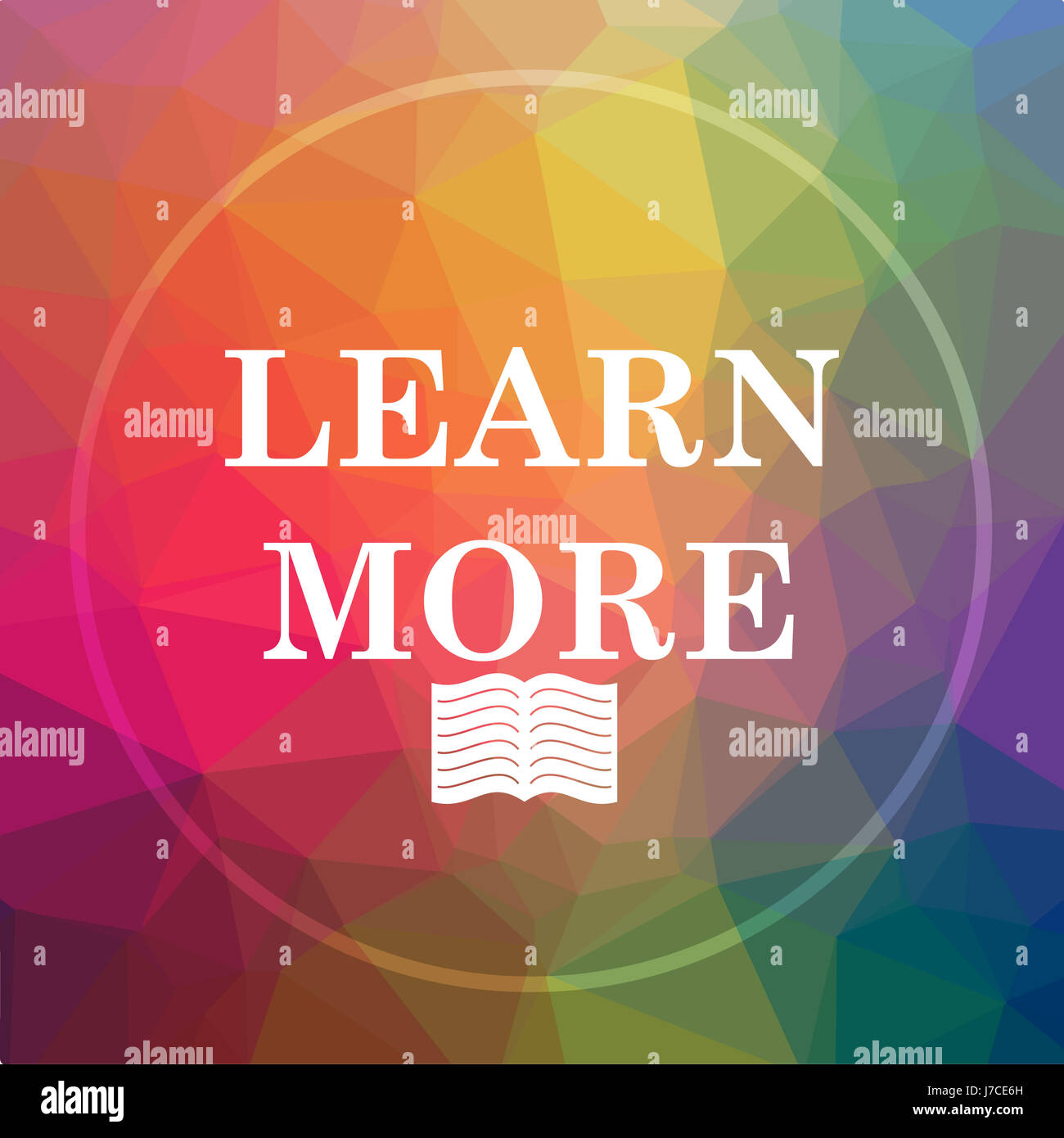 Learn more icon. Learn more website button on low poly background Stock ...