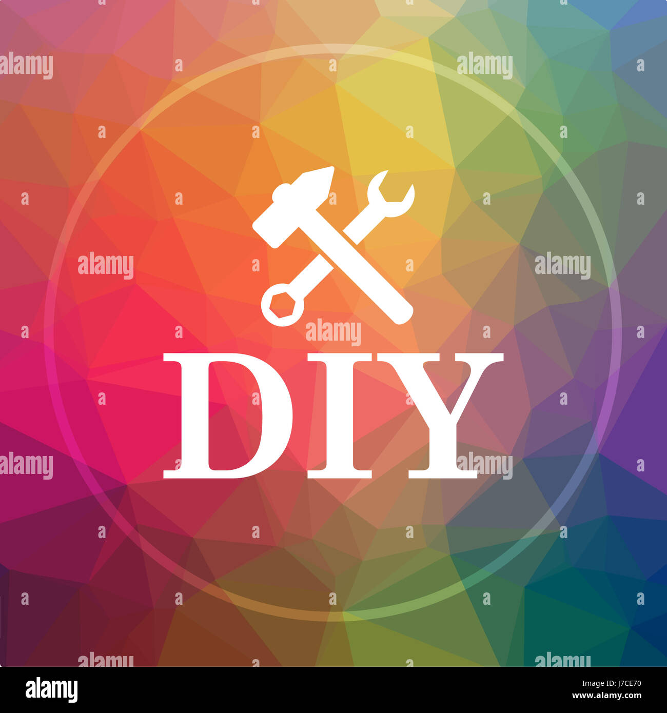 DIY icon. DIY website button on low poly background Stock Photo - Alamy