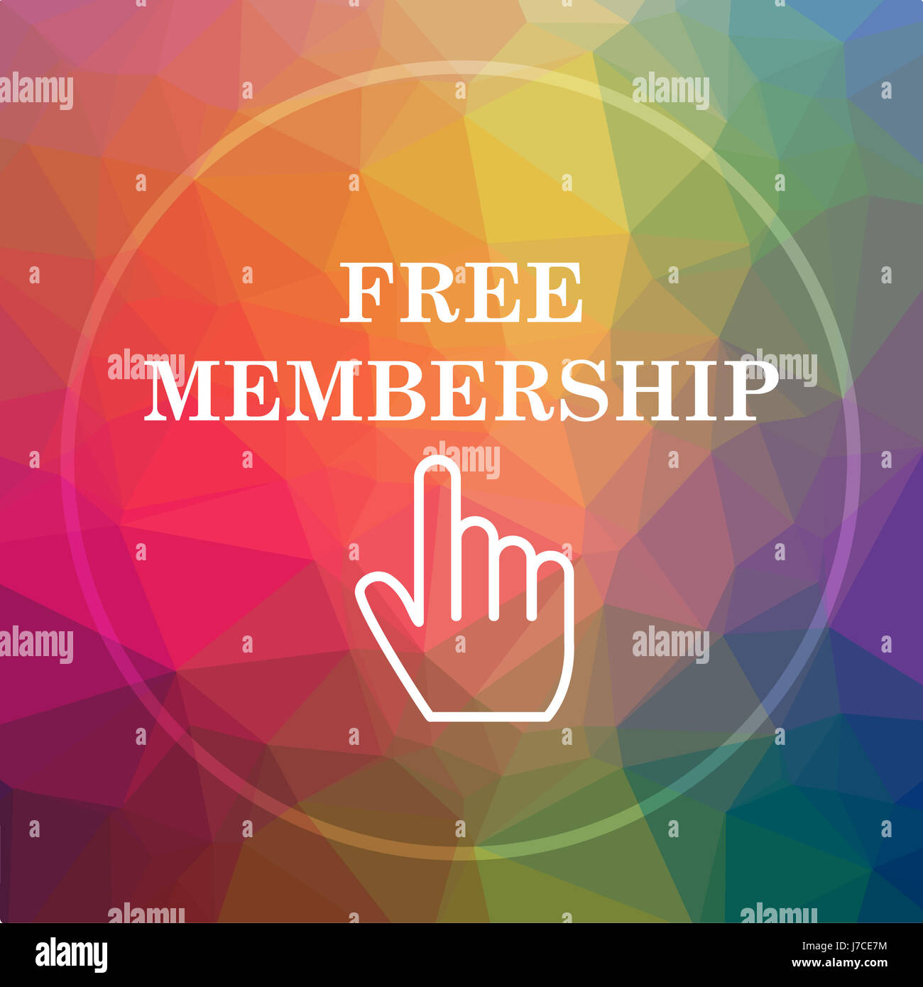 Free membership icon. Free membership website button on low poly ...
