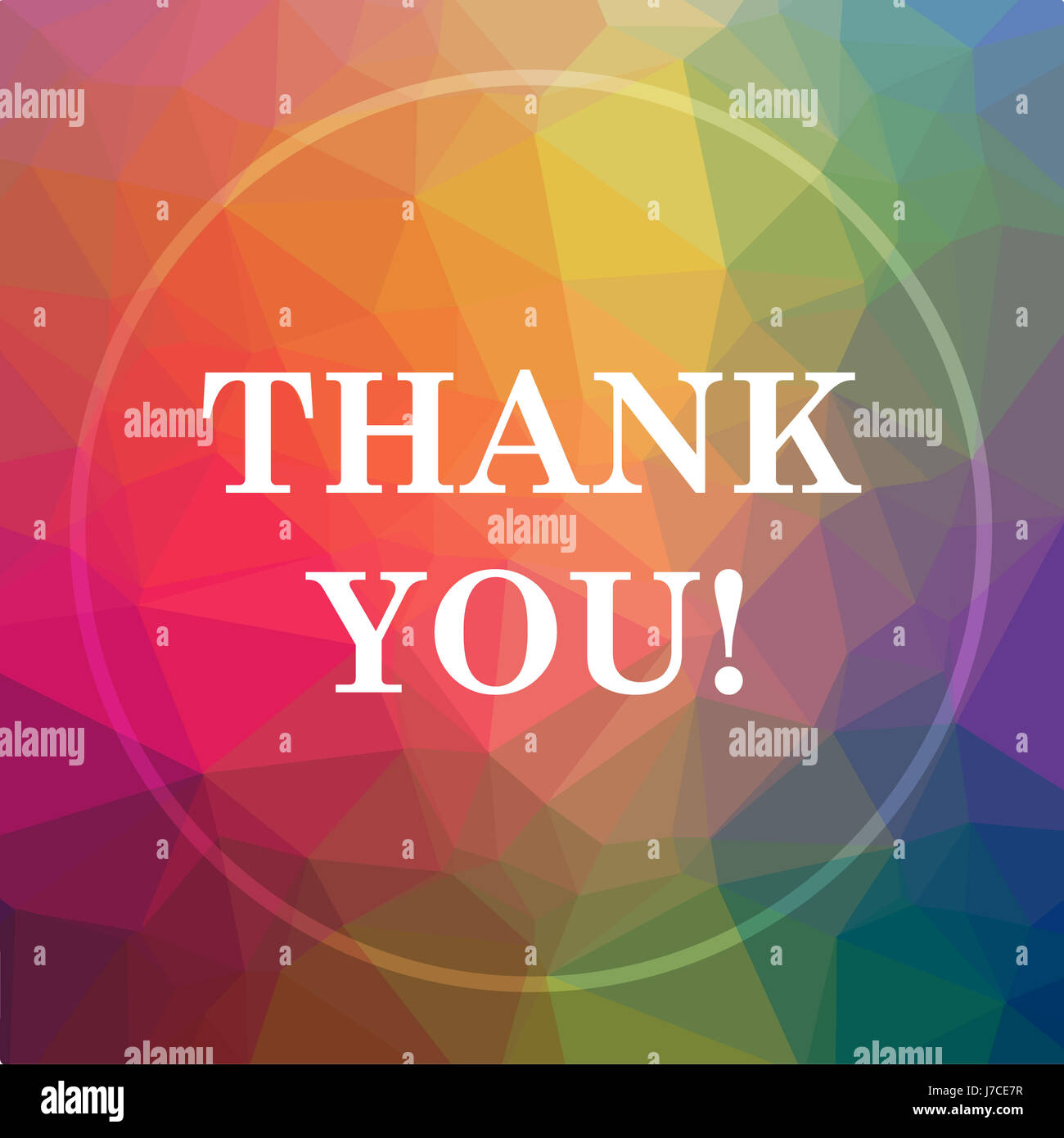 Thank you icon. Thank you website button on low poly background Stock ...