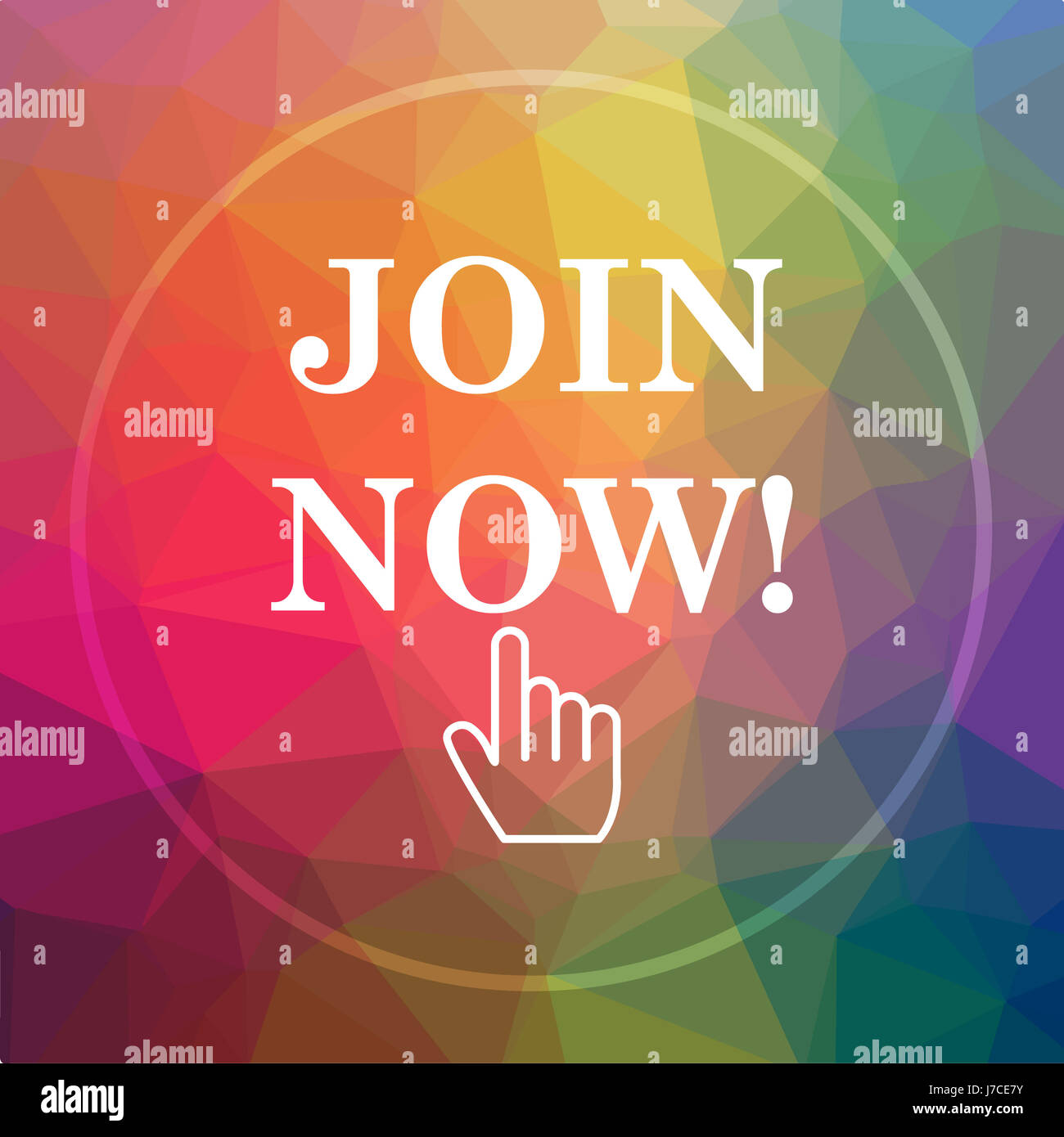 Join now icon. Join now website button on low poly background Stock Photo - Alamy