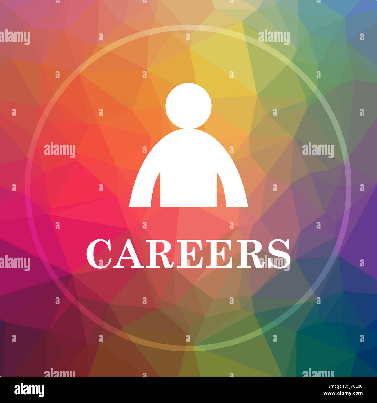 Careers icon. Careers website button on low poly background Stock Photo ...