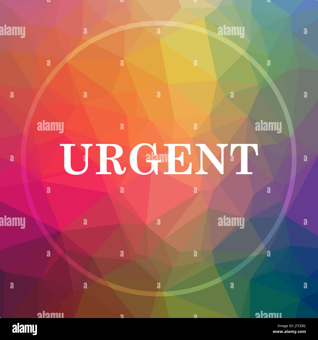 Urgent icon. Urgent website button on low poly background Stock Photo ...