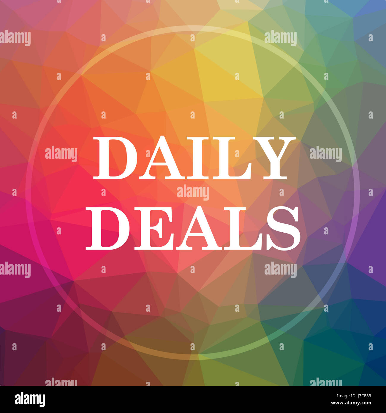 Daily deals icon. Daily deals website button on low poly background ...