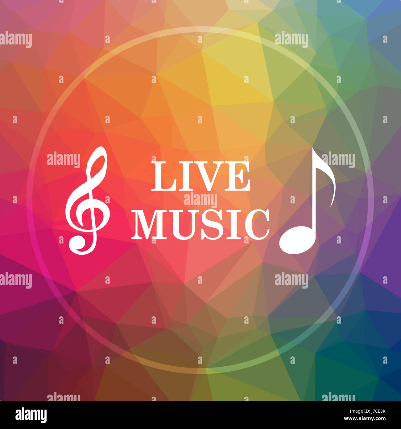 Live music icon. Live music website button on low poly background Stock ...