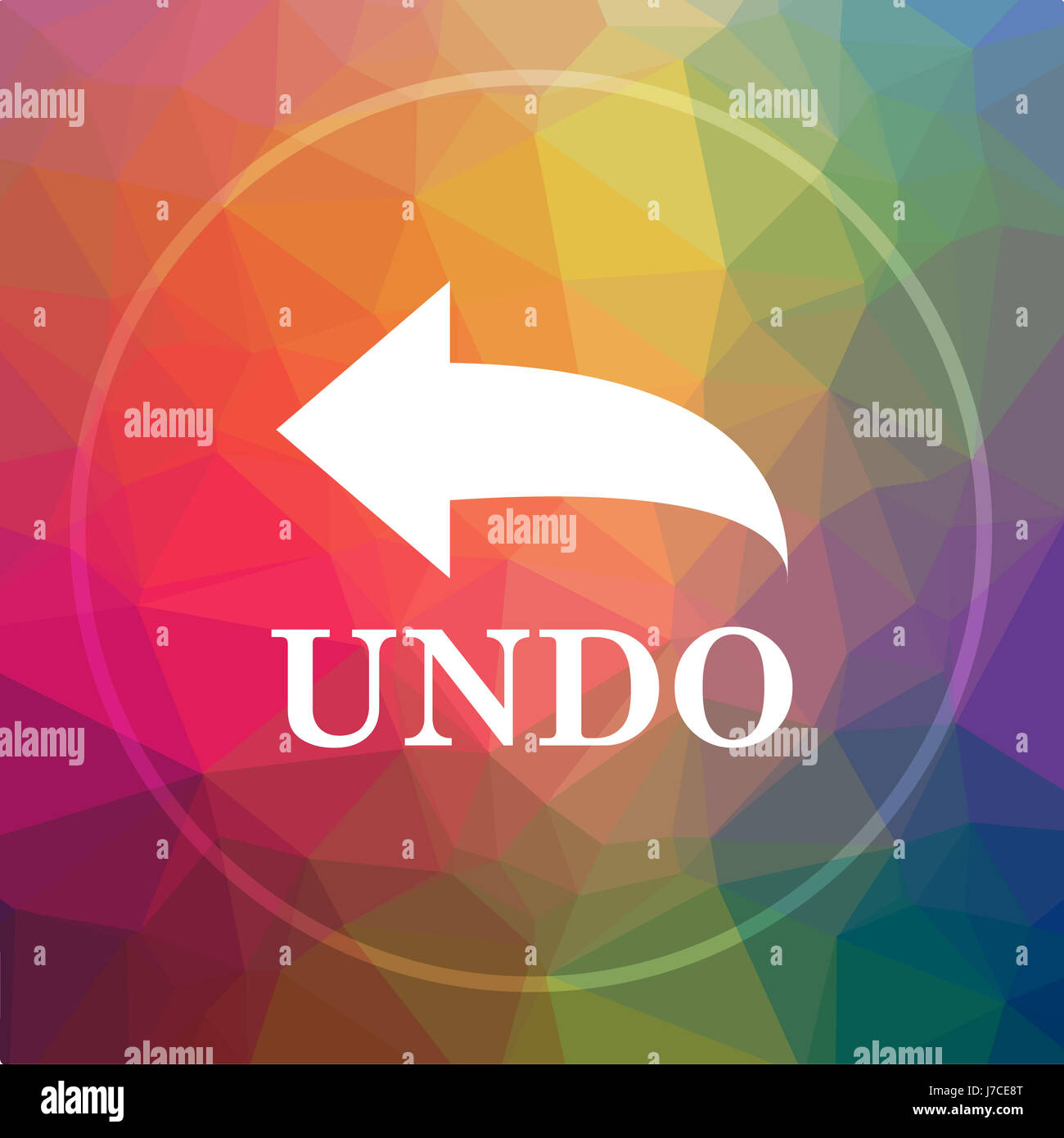 Undo icon. Undo website button on low poly background Stock Photo - Alamy