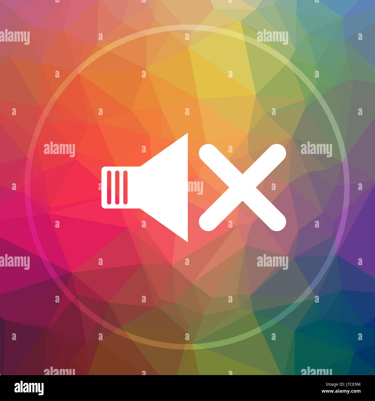 No sound icon. No sound website button on low poly background Stock ...