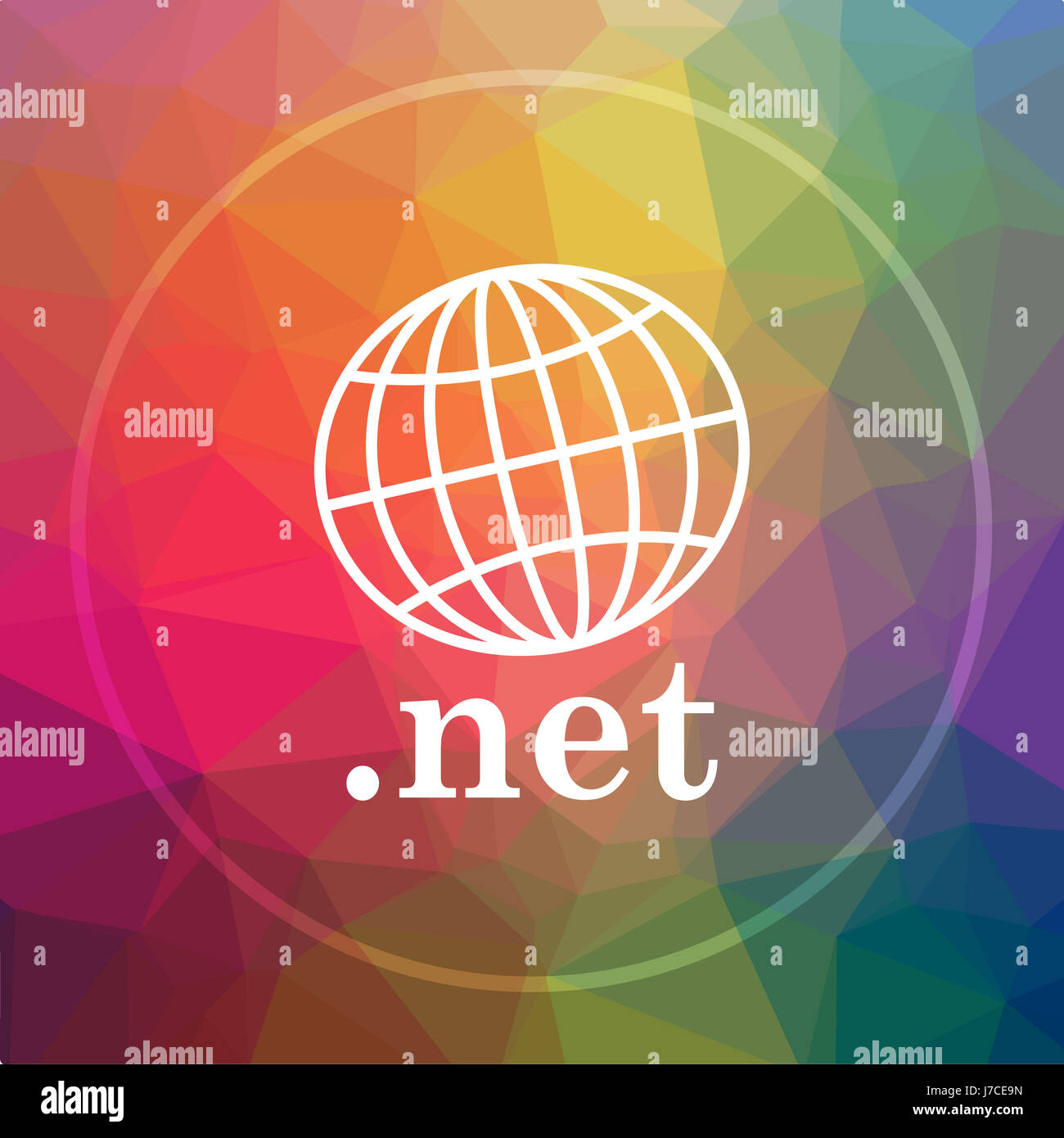 .net icon. .net website button on low poly background Stock Photo - Alamy
