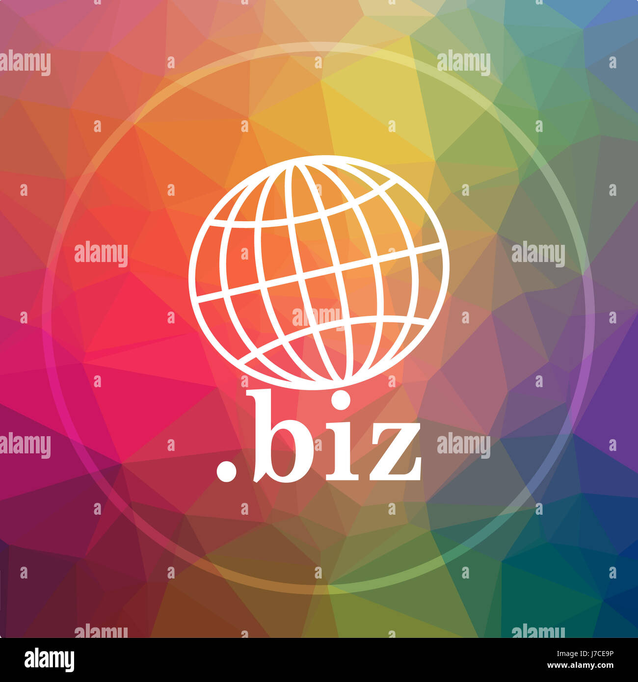 .biz icon. .biz website button on low poly background Stock Photo - Alamy