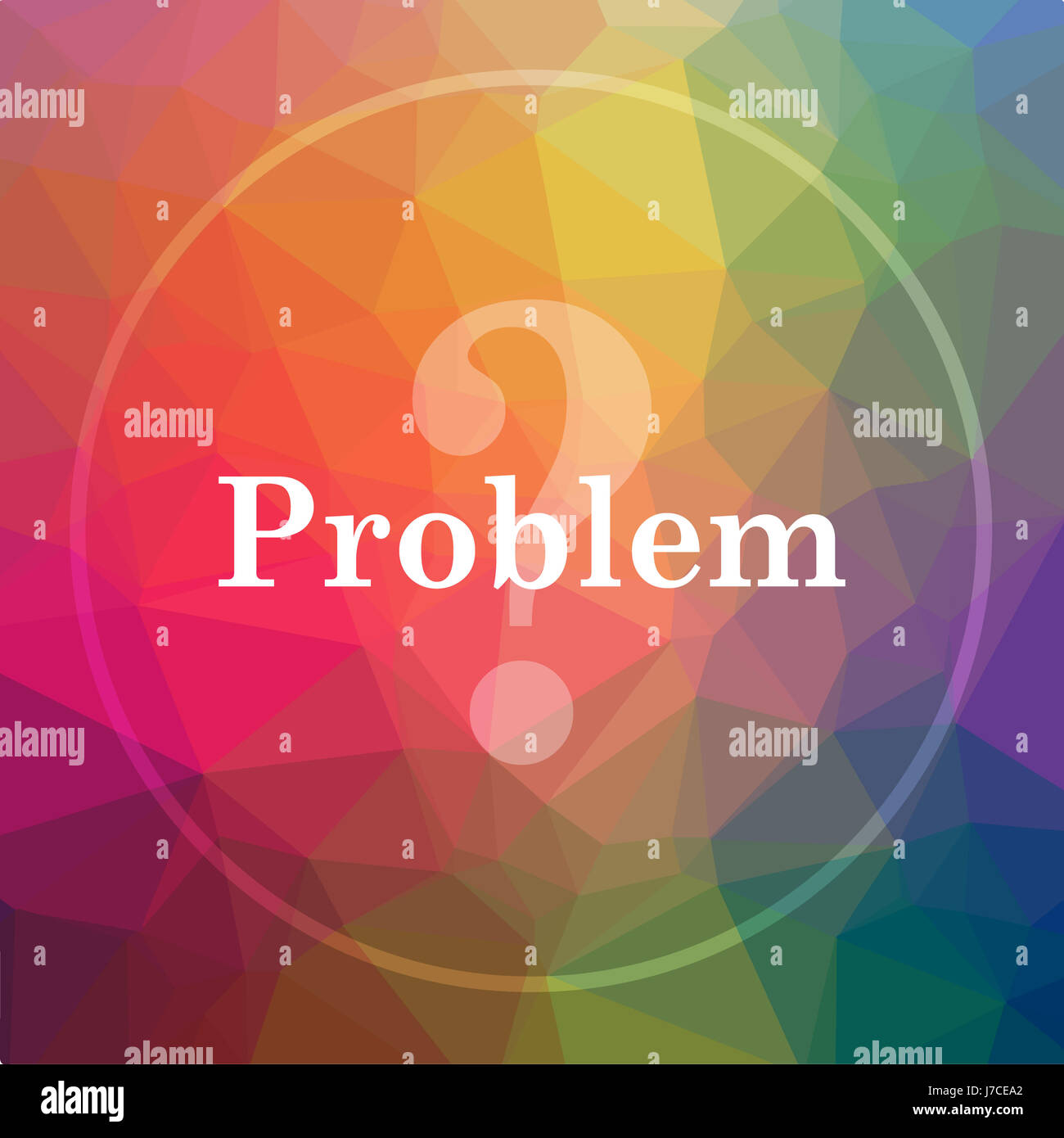 Problem icon. Problem website button on low poly background Stock Photo ...