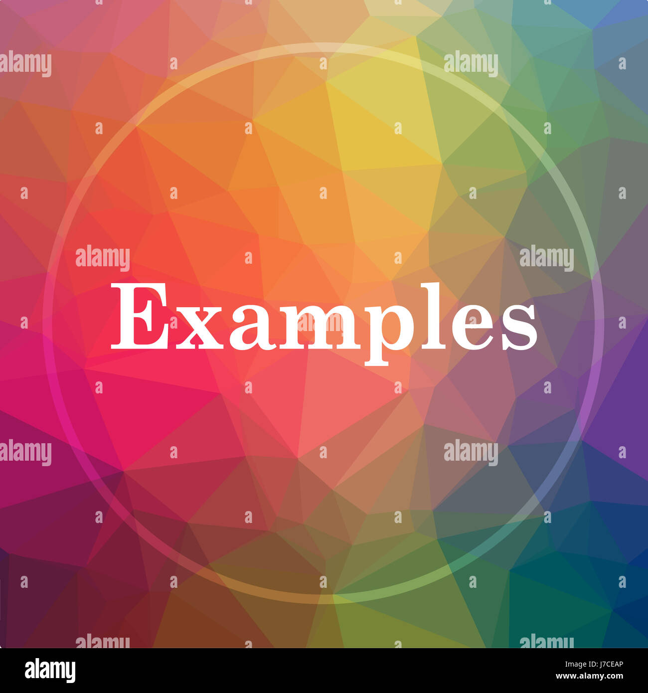 Examples icon. Examples website button on low poly background Stock ...
